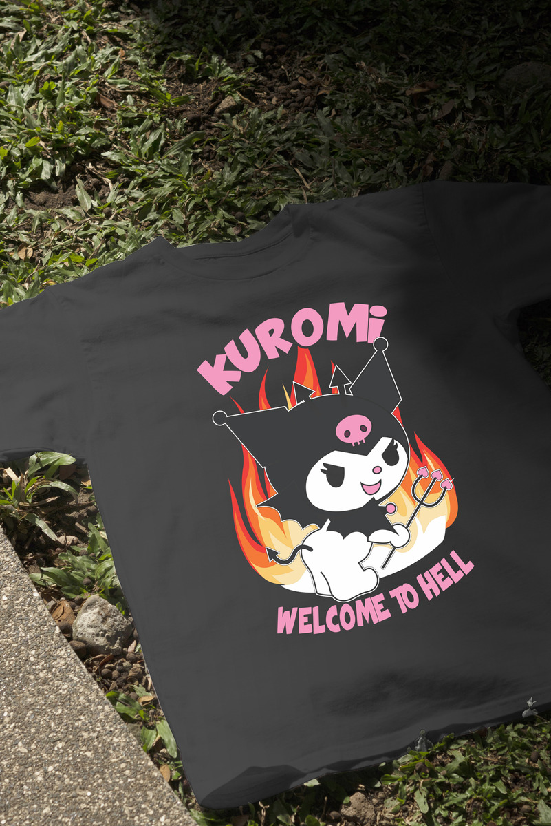 Remera: Kuromi Welcome To Hell Memoestampados