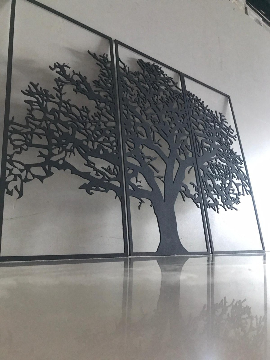 Triptico Arbol Mdf 3mm Pintado Tamaño 66 X 49 Cm Decorativo