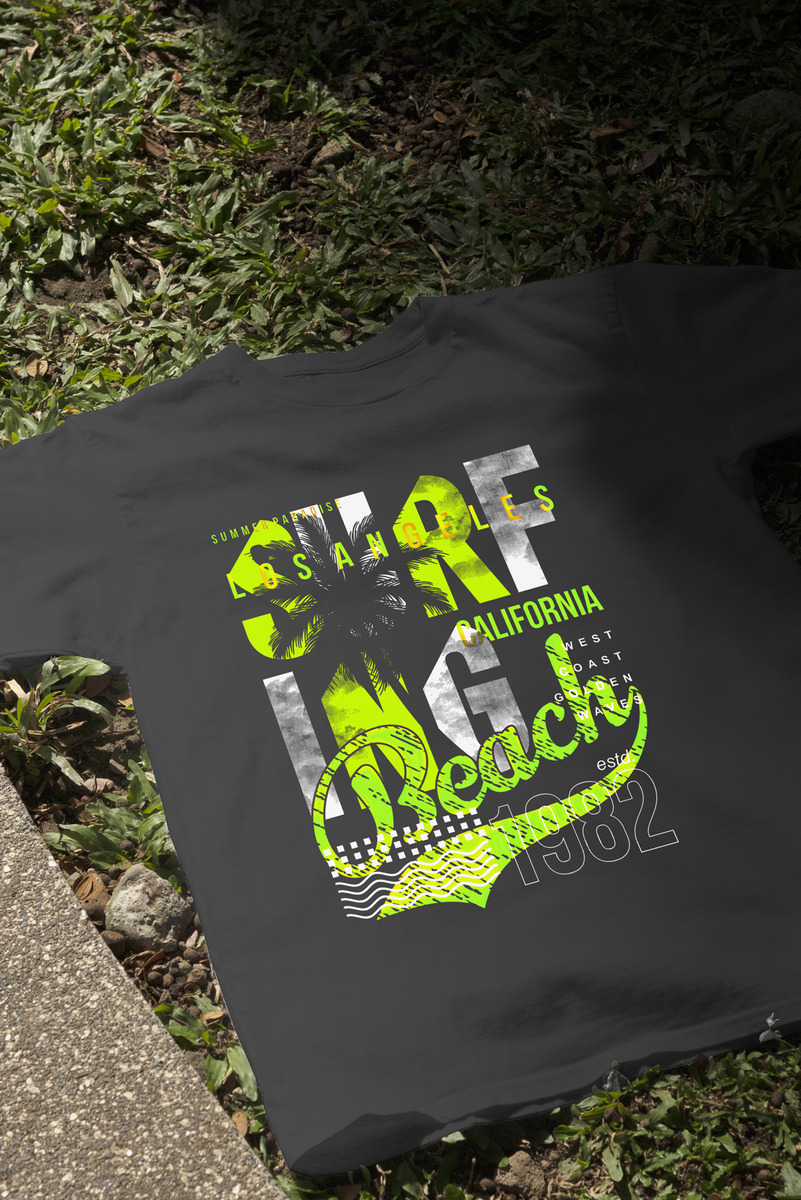 Remera: Surfing Beach California Memoestampados