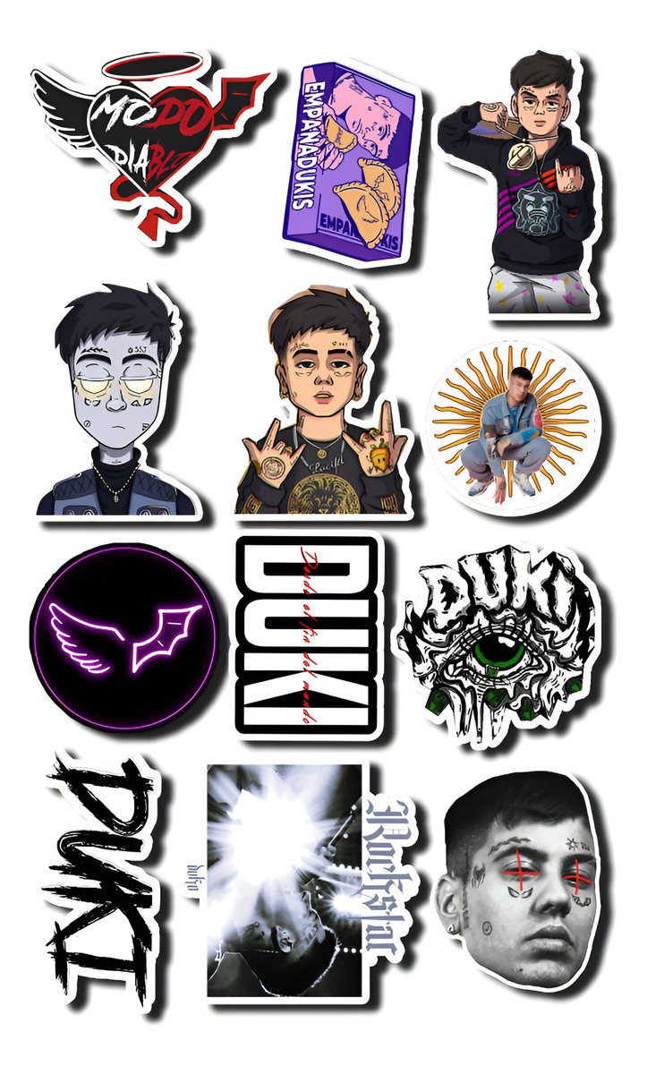 Pack Pegotines Stickers Duki Memoestampados